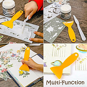 10pcs Plastic Spatula Paint Scrapers, Flexible Resin Scraper Putty Knife Air Bubble Remover Sticker Installation Tool for 3D Printing Resin Removal Spackling Patching Decal
