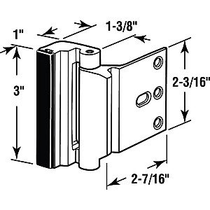 Prime-Line U 11449 Door Reinforcement Lock, Matte Black