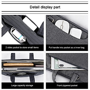 Voova Laptop Sleeve Shoulder Bag 13 13.3 14 Inch, Waterproof Carrying Case Compatible with Macbook Air 13 M1/M2, MacBook Pro 13/14, 13.5 Surface Laptop 3/4, Dell XPS 13, HP Chromebook 14,Grey