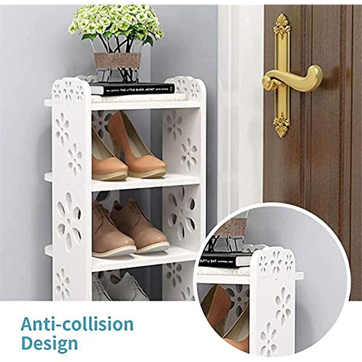 Catekro Shoe Rack Small Shoe Rack Student Dorm Organizer Vertical Shoe Tower Shoe Storage Organizer for Narrow Closets, Bedrooms, Hallways, Entrances (5 Tier)