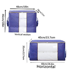 SZLY (2 Pieces) Large-Capacity Clothing Storage Bag with Reinforced Handles and Sturdy Zipper, Suitable for Clothes, Quilts, Blankets