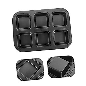 SWOOMEY Square Baking Pan Tray Mold Toast Bread Mini Oven Loaf Baking Molds Brownie Baking Pans Muffin Pan Washable Baking Pan Bread Pans Kitchen Cake Pan Non-stick Coating Cheese Black