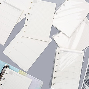 A7 Refill Paper 3 Pack Undated Daily&Weekly&Monthly Binder Inserts 6-Hole Punched Filler Paper Planner Refills, 135 Sheets/270 Pages Refillable Planner Binder Paper for A7 Planner Inserts