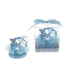 Lunaura Baby Keepsake - Set of 12 "Boy" Large Pacifier Next to Teddy Bear Favors - Blue