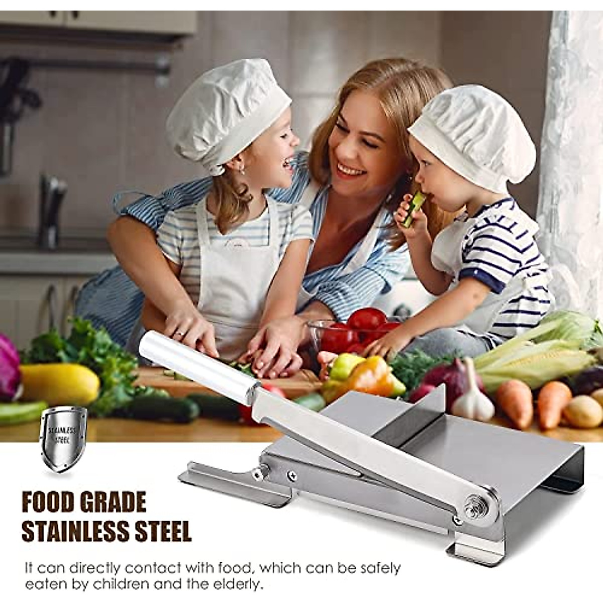 CGOLDENWALL Manual Meat Slicer Meat Bone Cutter Machine Chinese Medicine Jerky Slicer Rib Chicken Fish Frozen Meat Vegetables Deli Food Slicing Machine Home Cooking Use