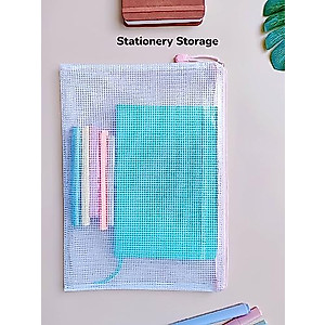 CHIF HAUTH 20pcs Mesh Zipper Pouch Bags, Waterproof Zipper Bags in A4 Size, Ideal for Organizing Office Supplies, Cosmetics, Stationery, and Board Games Storage
