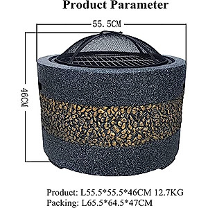 NEWCES Safety Certification Large Fire Pit BBQ Grills Fire Bowl Barbecue Grill Stand Multifunction Charcoal Barbecue Grill Smoker BBQ Grill for Outdoor Garden