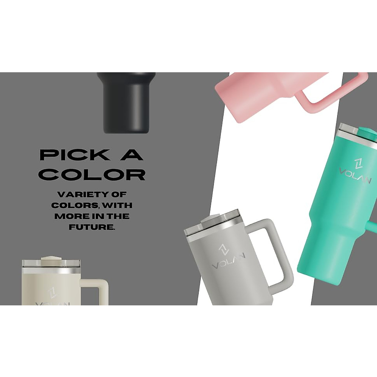 2nd Generation 40 oz Tumbler with Handle and Straw Insulated Tumblers Cups with Lids Straws Double Wall Vacuum Thermos cup 304 Stainless Steel Travel Mug Gifts for Men Women Him Her (Fog)