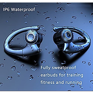 Open Ear Earbuds Over Ear air Conduction Headphones Gym Sport Running Workout Headphones with Ear Hook Mic Waterproof Comfortable Gaming Wireless Earbuds