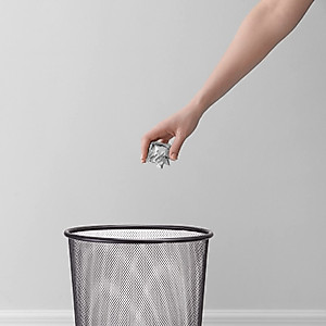 Zeller 17740 26 x 28 cm Waste-Paper Basket Mesh Coal