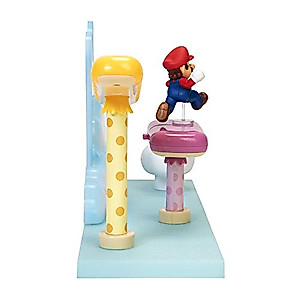 Super Mario Cloud World Diorama Set with 2.5" Running Mario Action Figure