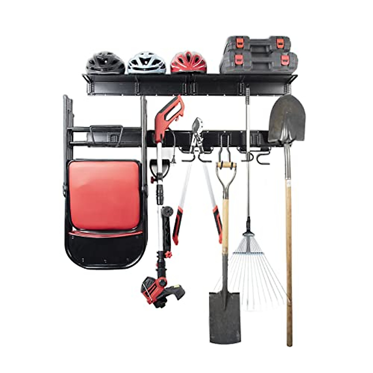 Ultrawall Tool Storage Rack with Shelf, Garage Wall Mount Organizer, Heavy Duty Steel Garage Storage Organizer Systems