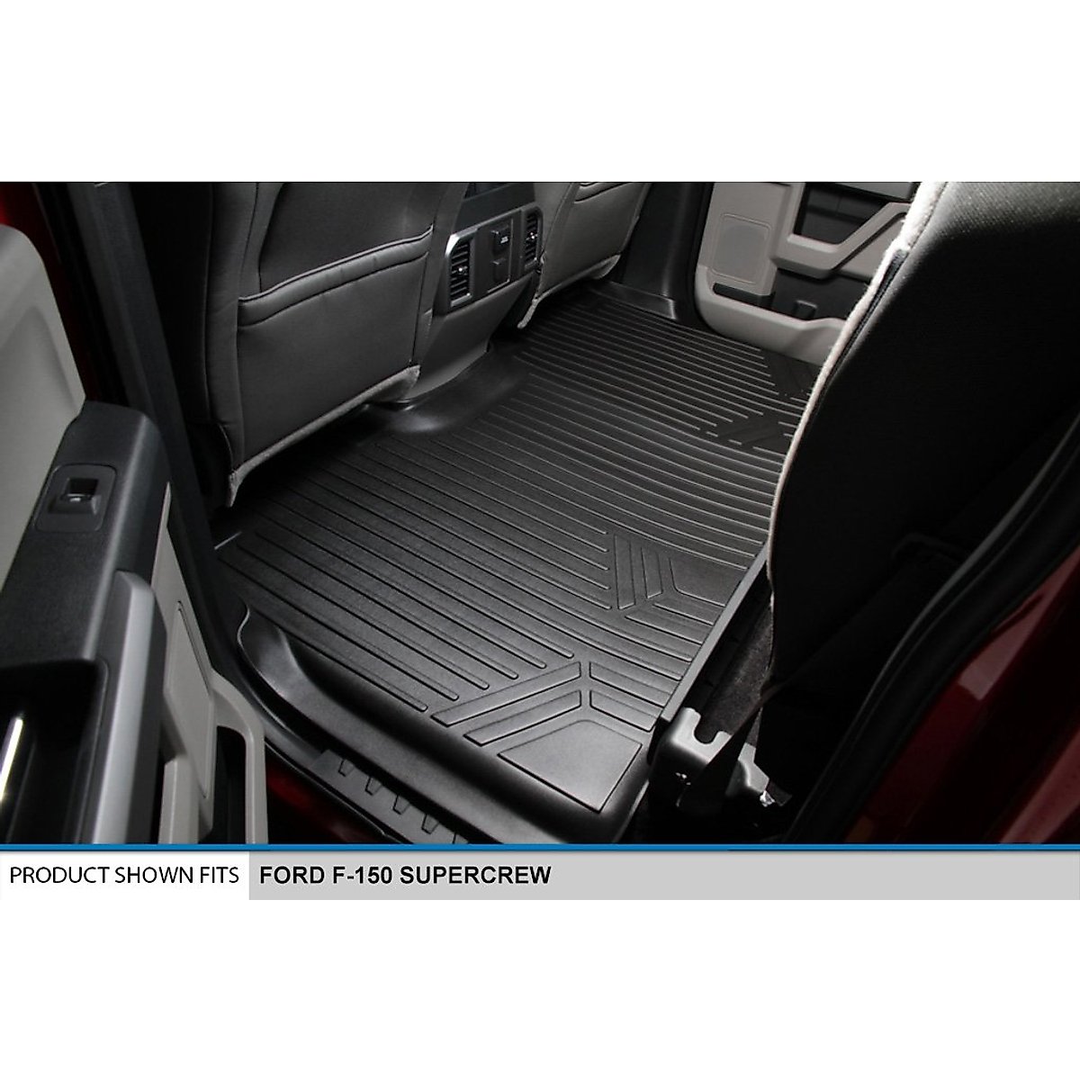 MAXLINER Custom Fit Floor Mats 2 Row Liner Set Black Compatible with 2015-2022 Ford F-150 SuperCrew Cab with 1st Row Bucket Seats