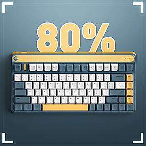 iQunix A80 Gaming Keyboard, 2.4G Wireless Mechanical Keyboard with Cherry MX Red Switch, Compact 83 Keys RGB LED Backlit Hot Swappable Keyboard for Windows/Mac/Android/iOS