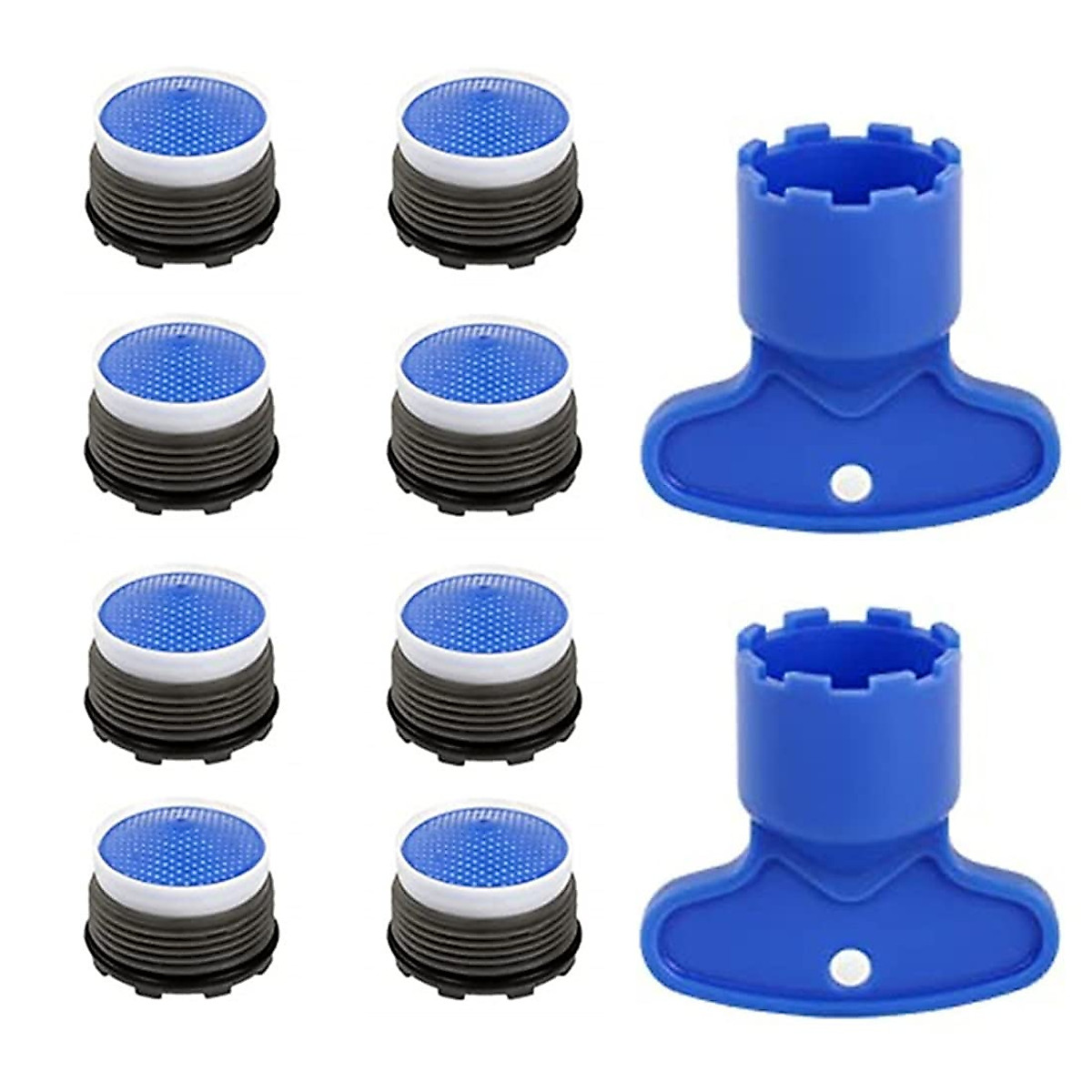 bnafes 8PcsFaucet Aerator M18.5, Aerator Replacement for Sink Faucet Flow Restrictor, Kitchen Cache Aerators Bathroom Sink Aerator with Key Removal Wrench Tool (18.5 MM)