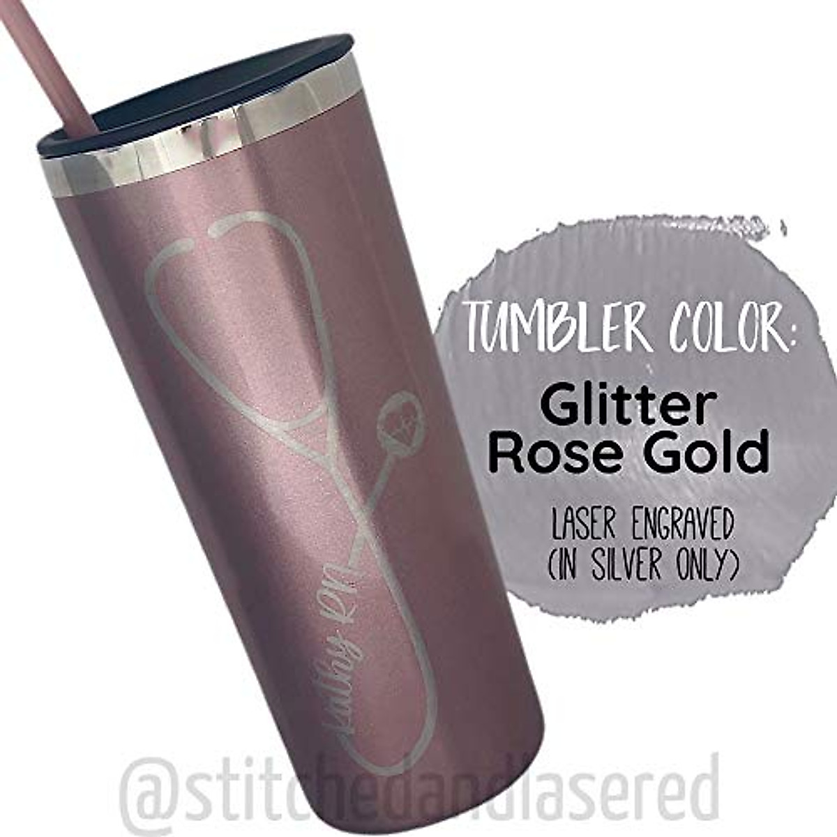 Maars® Laser Engraved Personalized Nurse 20 or 22 oz Tumbler with lid and straw- Nurse Gift, Doctor Gift, Nurse Assistant, Nursing Student, Medical Assistant Tumbler, Nurse Graduate Gift