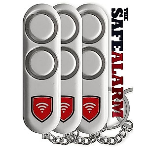 (3-Pack) The SafeAlarm Personal Self-Defense Safety Alarm Keychain |Loud 120DB Dual Alarm Siren Heard up to 600 ft/185 Meters Away | Emergency Safety Alarm for Women, Men, Children, Elderly