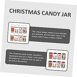 NOLITOY 8pcs Portable Cylinder Cookie Boxes Plastic Cookie Jar Sealed Containers for Food Pantry Sugar Jars Christmas Biscuit Tins Tinplate Lid Canister for Candy Mini Pvc