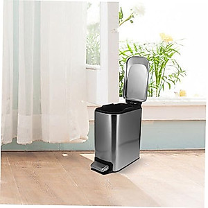VILLFUL Small Trash Can Trash Bin Garbage Can with Lid Step Trash Can Small Bathroom Trash Can Trash Can for Bathroom Foot Pedal Trash Can Bathroom Trash Can with Lid Stainless Steel