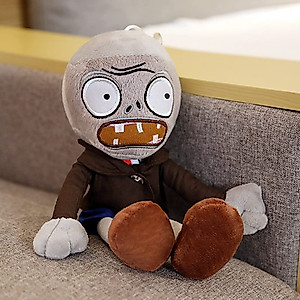 JHESAO 12" PVZ Plush Zombies Brown Coat Toys Normal Zombies PVZ 1 2 Stuffed Soft Doll Gray Zombies New