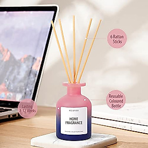 Reed Diffuser, Reed Diffuser Set, Oil Diffuser with 6 Reed Sticks, Home Fragrance Products Midsummer Night 3.4oz/100ml Valentines Day Gifts for her