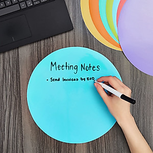 24 Pack 11-inch Dry Erase Spots and Sticker Dots for Classroom Tables - Peel and Stick Circles for Teachers and School Essential Supplies (8 Colors)