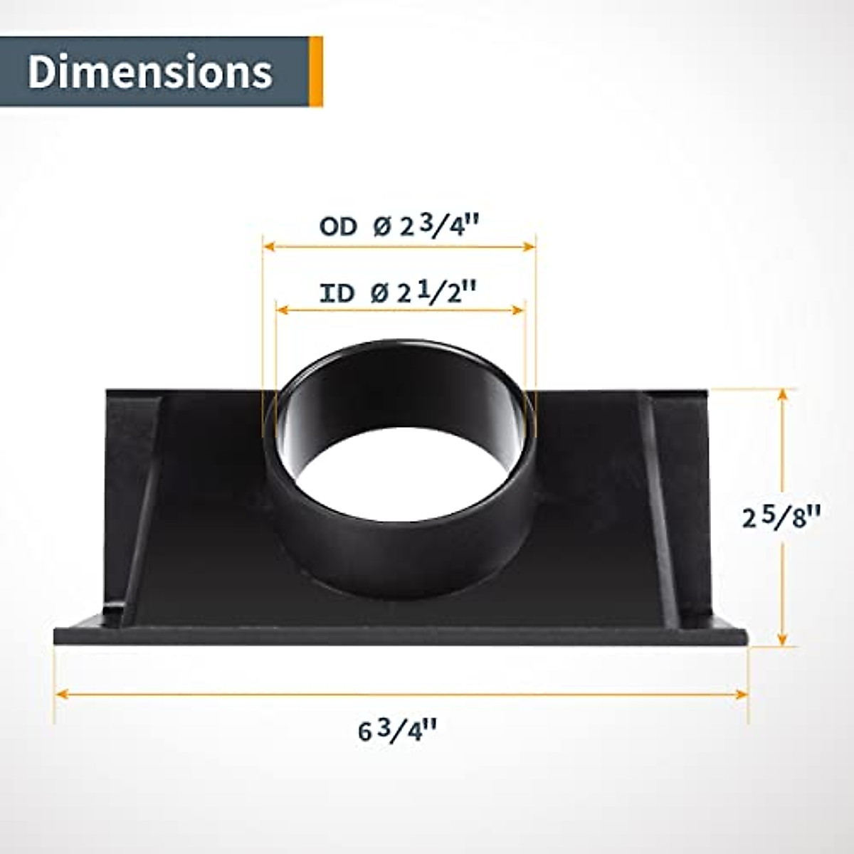 POWERTEC 71733 Full Size Router Bit Guard Kit with Router Table Dust Port | 2.5” ID x 6.5” Dust Collection Adapter