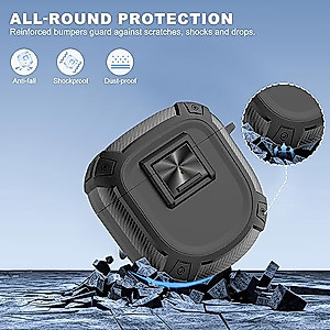 Secure Lock Bose QuietComfort Earbuds II Case(2022)&Bose QuietComfort Ultra Case (2023),WQNIDE Shockproof Protective Bose Earbuds 2 Case Cover for Bose QC II Accessories with Carabiner&Lanyard (Black)