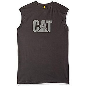 Caterpillar Men's Trademark Sleeveless T-Shirt, Dark Shadow, Large