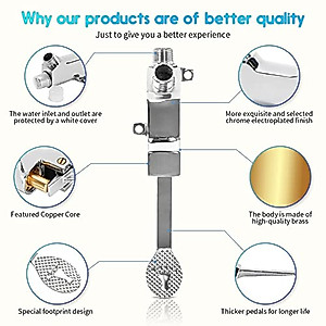 LukLoy Full Set Hands-Free Foot Pedal Faucet, Foot Valve+Outlet+1m Flexible Hose+Screw, Hospital Medical Laboratory Touchless Floor Mount Foot Control Faucet