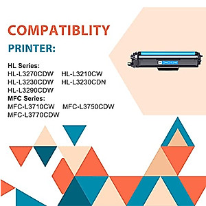 inkalfa Compatible Toner Cartridge Replacement for Brother TN227 TN227C TN-227C TN223 TN223C TN-223C MFC-L3750CDW MFC-L3770CDW HL-L3290CDW HL-L3210CW HL-L3270CDW HL-L3230CDW Printer (Cyan, 1-Pack)