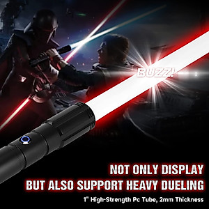 Light Saber with Motion Control, Heavy Dueling Lightsaber Smooth Swing 12 RGB Colors, 16 Fonts Sound Light Sabers Sword, Hilt Fx Lightsabers for Adults Kids Christmas Cosplay Gift Black E28