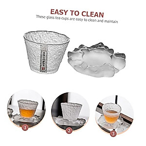 BESTonZON 2 sets Hammered Shot Drinking Cup Decorative Housewarming Gifts Glasses Wine Japanese Gift Sake Enjoying Cups Shaped Tumbler Novelty Glass of Crystal Korean Coffee for Tea Soju