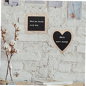 MAGICLULU 3pcs Small Blackboard Pendant Chalkboard Tags Hanging Message Blackboard Table Topper Price Tags Wedding Sign Message Board Sign Wood Tags Pendant Message Board Lip Gloss Wooden
