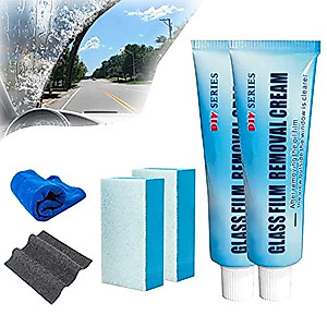 KCRPM Car Glass Oil Film Cleaner, Glass Film Removal Cream, Car Windshield Oil Film Cleaner, Car Glass Oil Film Cleaner Safety And Long-Term Protection (2pcs-20g)