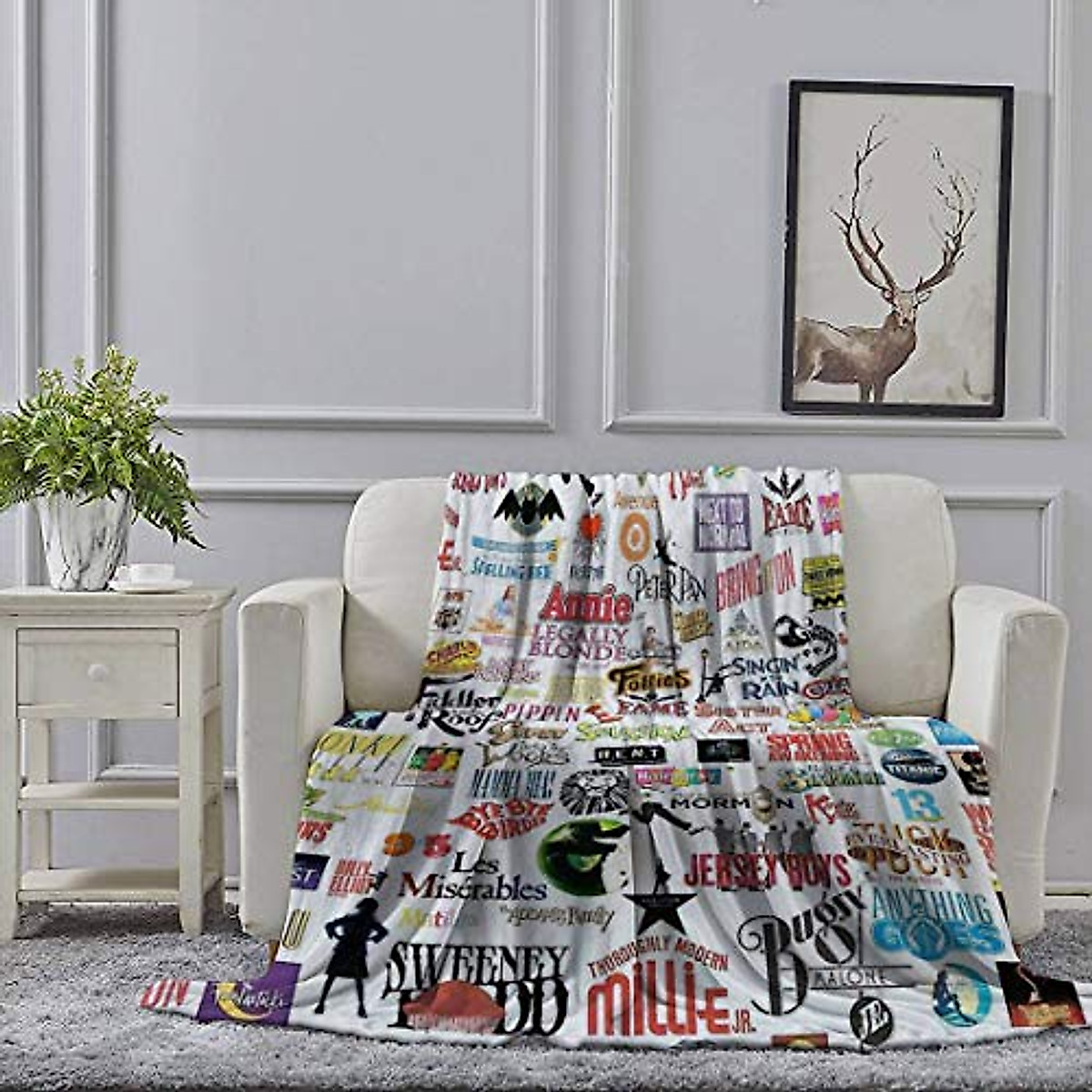 Musical Signal, Duvets, Books, Clothes etc Fleece Blanket Soft Plush Throw TV Blanket Bedding Flannel Throw Shawls and Wraps Lightweight for Bed Couch Chair Travel, 59"x78.7"