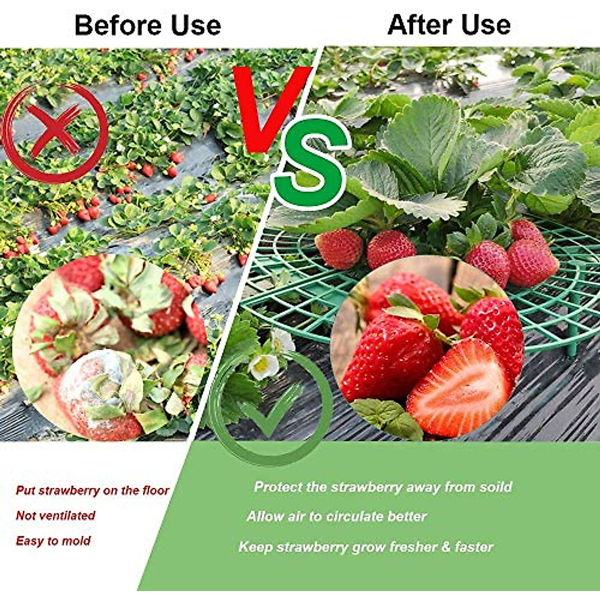 Medoore 5 Pack Strawberry Supports, Adjustable Strawberry Growing Racks Plant Climbing Rack Vine Pillar Garden Stand Balcony Vegetable Rack for Keeping Fruit Elevated to Avoid Ground Rot