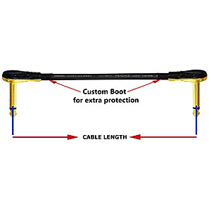 WORLDS BEST CABLES 2 Foot - Pedal, Effects, Patch, Instrument Cable Custom Made Made Using Mogami 2524 Wire and Eminence Gold Plated ¼ inch (6.35mm) R/A Pancake Type Connectors