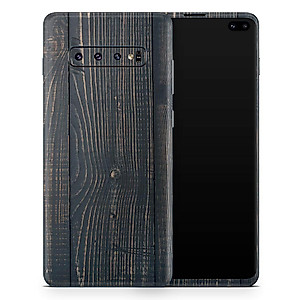 DesignSkinz Vertical Blackwashed Woodgrain Protective Vinyl Decal Wrap Skin Cover Compatible with The Samsung Galaxy S20 (Screen Trim & Back Glass Skin)