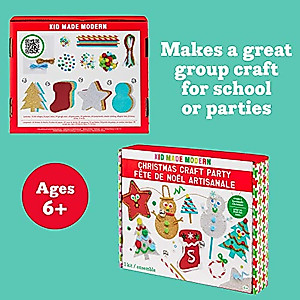 Kid Made Modern - Christmas Craft Party Kit - 175+ Piece Collection - DIY Kids Crafts - Bulk Craft Set - Create Your Own Art - Includes Holiday Inspired Art Supplies - Ages 6+