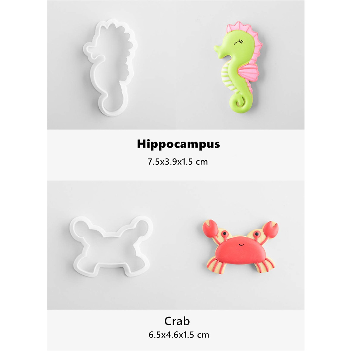 Cookie Cutters 8 Pieces Biscuit Sandwich Cutter Dolphin Whale Octopus Fish Shapes Vegetables Fruits Bread Crust Slicer Kit for Kids Bento Lunch Box