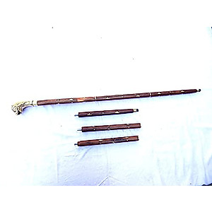 Halloween Vintage Handmade Lion Head Handle Wooden Walking Stick Cane Vintage Designer Handmade