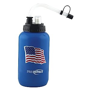 Pro Impact Squeezable Water Bottle Bendable Long Straw Spray cap - LDPE BPA Free Plastic - Hydration for Baseball Hockey Gym MMA Yoga Boxing Cycling Softball Football Lacrosse (35.5 Oz.)