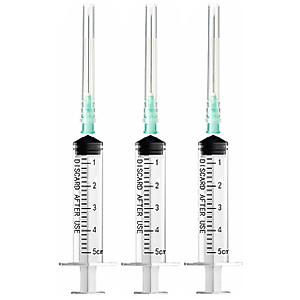 5ml Disposable Syringes with 21Ga 1.5 Inch Needle Dispensing Tools Industrial Lab Supplies,Individual Package (20)