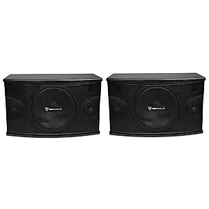 Pair Rockville KPS10 10" 3-Way 1200 Watt MDF Karaoke/Pro Speakers+Tripod Stands