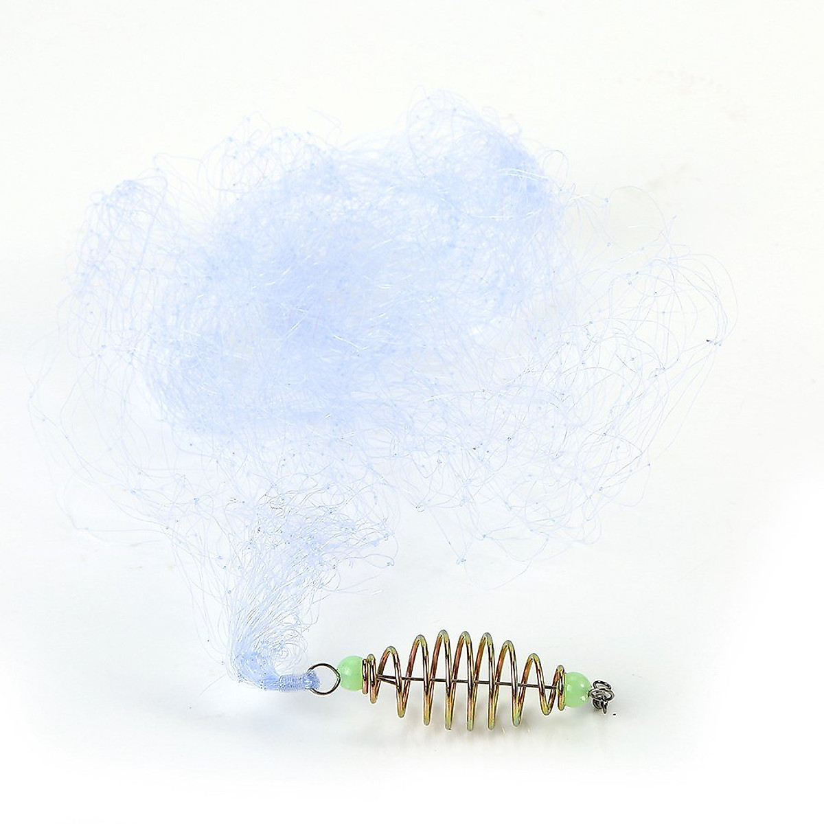 Fishing net Copper Spring,4pcs Fishing Net Trap Luminous Bead Copper Spring Shoal Netting Fishnet Tackle, Durable Copper Spring Fishing Net with Luminous Beads Accessories for Night Fishing