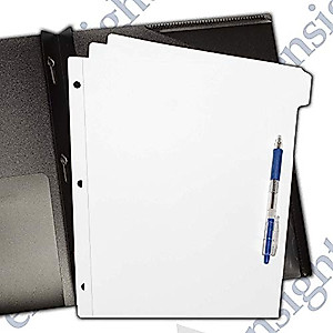 3 Ring Page Dividers Bulk, 1/5 Cut Tab Dividers, 100 Per Box - Divider Pages with Tabs, Decorative Printable Rewritable Divider Tabs, Exhibit Tab Dividers for 3 Ring Binders Bulk - Ensight