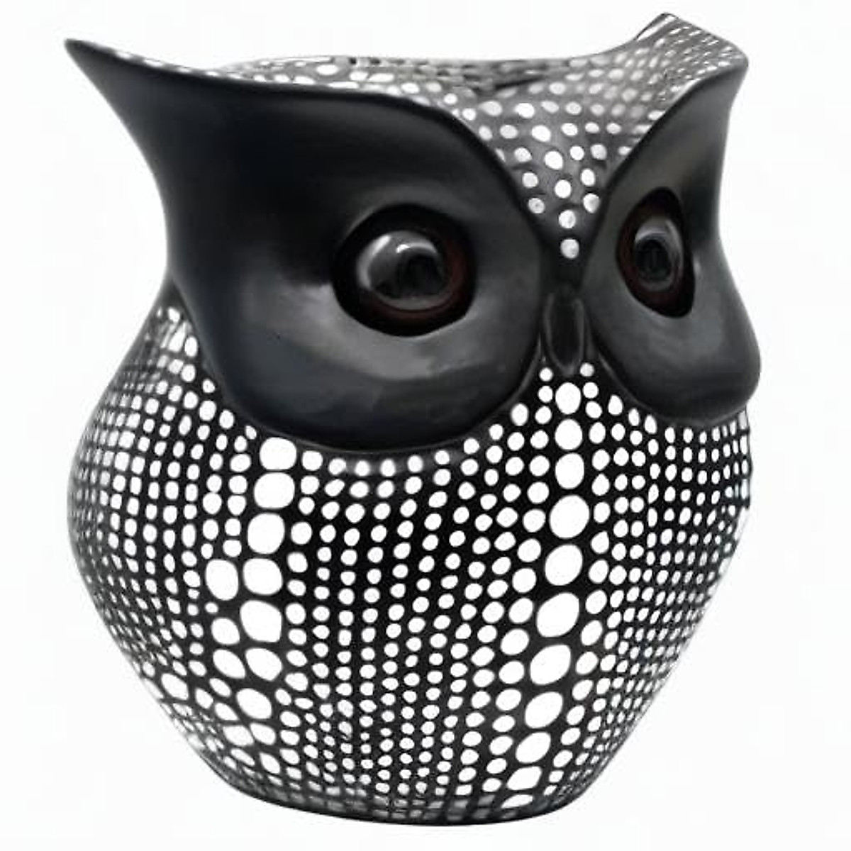 HOWFIELD Resin Owl Statue Home Decor - Black Owl Sculpture, Bird Statue, Small Accents for Bedroom, Office, Garden, Bookshelf, TV Stand Figurines(Black)