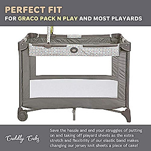 Fitted Pack and Play Sheets Compatible ith Graco Pack n Play and Other 27 x 39 Inch Playard Mattress Pad – Heather Grey – 2 Pack