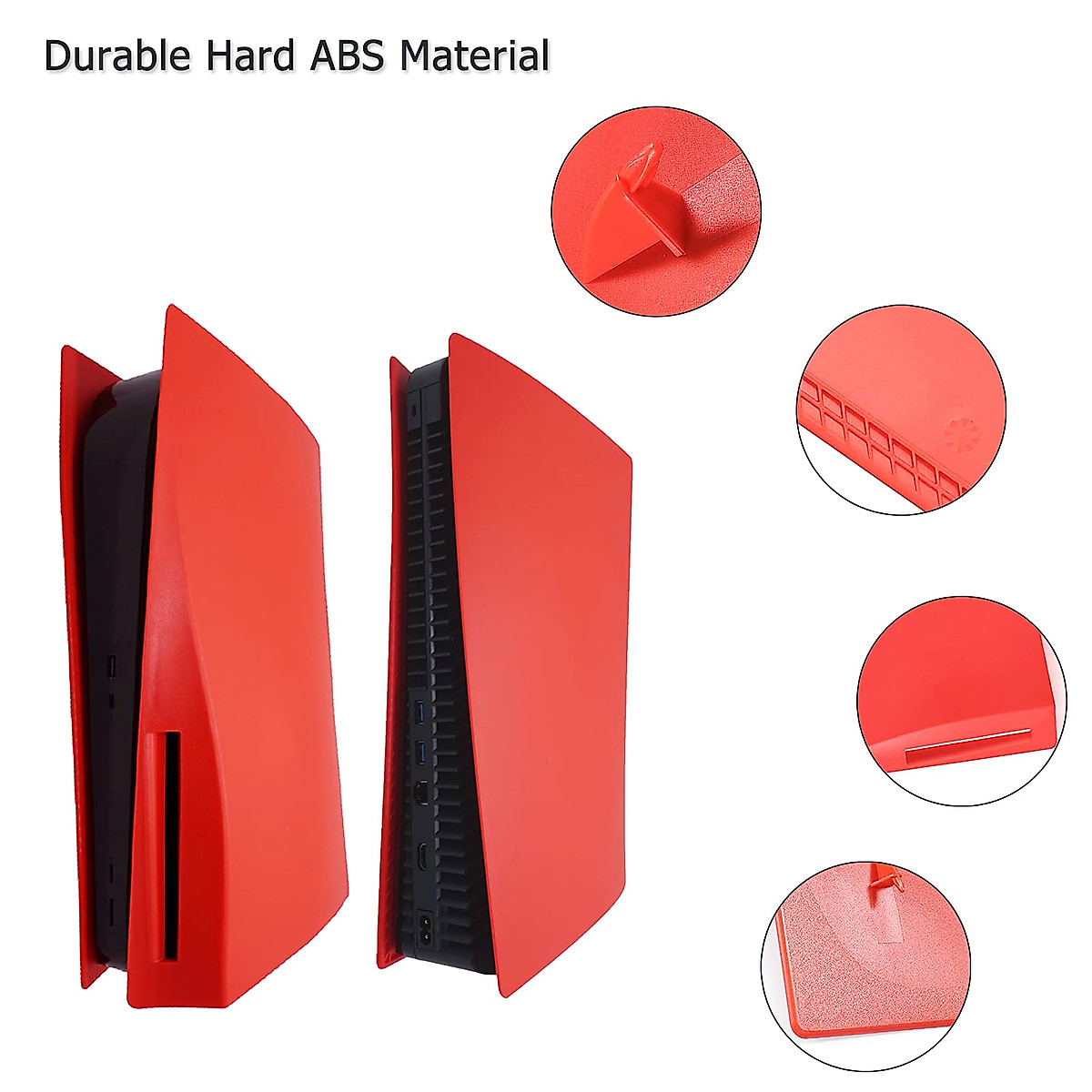 PS5 Faceplate Console Replacement Cover for Disk Console DOBEWINGDELOU Face Plate Shell Hard Shockproof Skin Case for PlayStation 5 Disc Console ABS Anti-Scratch Dustproof Replacement Plate Red